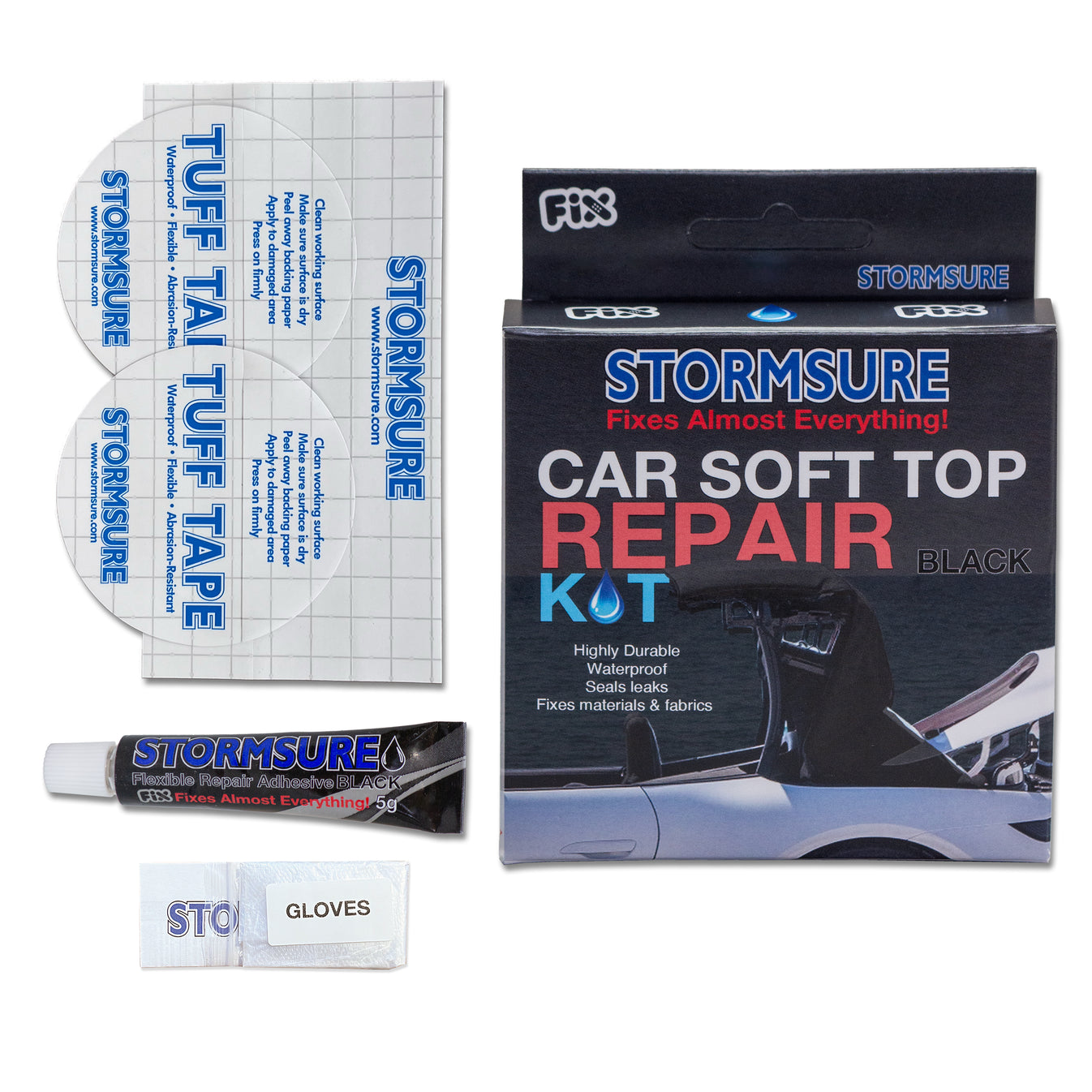 Black Car Soft-Top Roof Repair Kit | Car Soft Top Repair | Stormsure ...