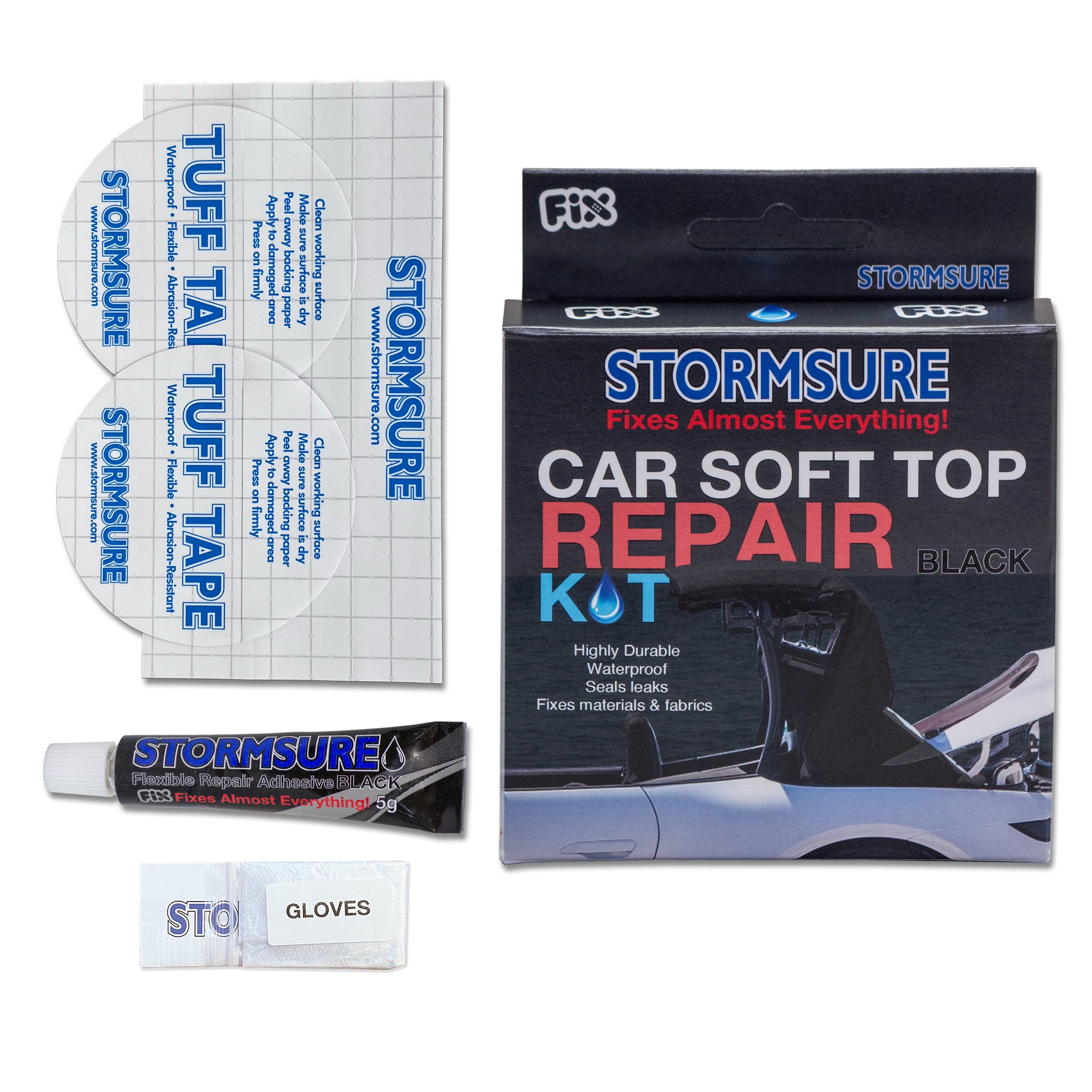 Black Car Soft-Top Roof Repair Kit | Car Soft Top Repair | Stormsure ...